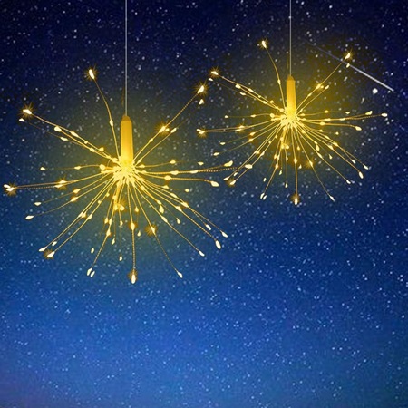 Set 2 Lustre artificii, Mmgoqqt, 120 LED, IP65, 8 Moduri iluminare ...