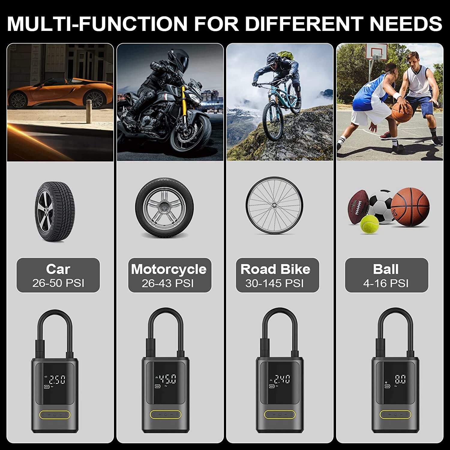 Compresor auto portabil, Presiune max 150 PSI, Functie PowerBank ...