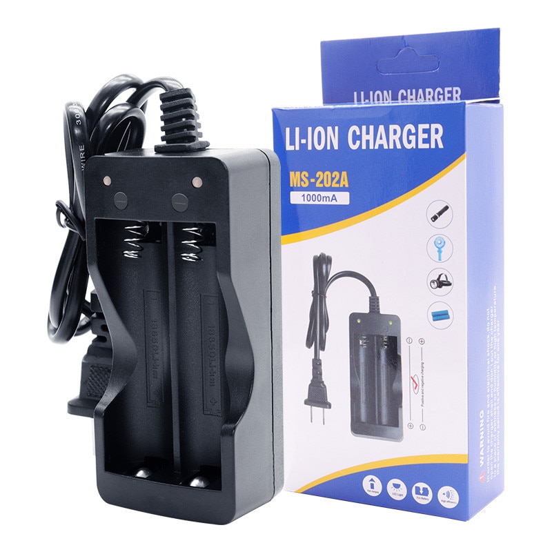 Incarcator dublu pentru acumulatori 3.7V LI-ION de tip 18650, priza 220 ...