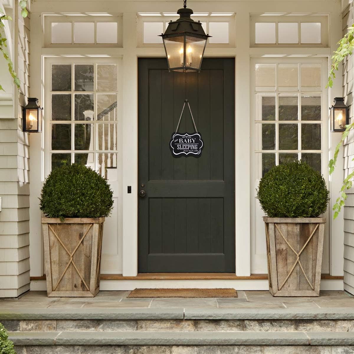 Semn de dormit pentru usa, Lemn, Negru - eMAG.ro