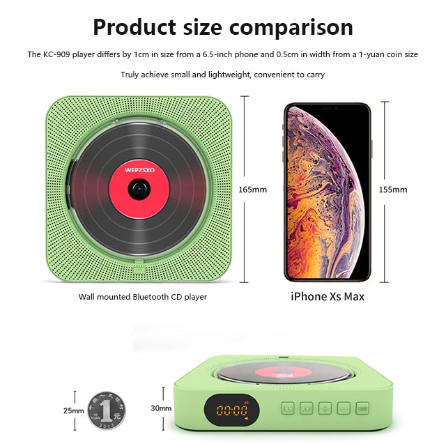 CD player portabil multifunctional, Wepzsxo, Bluetooth, Radio FM, Boxe ...