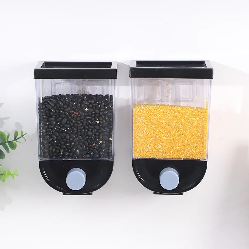 Recipient dozator de cereale si cafea, W A V E, 1L, negru - eMAG.ro