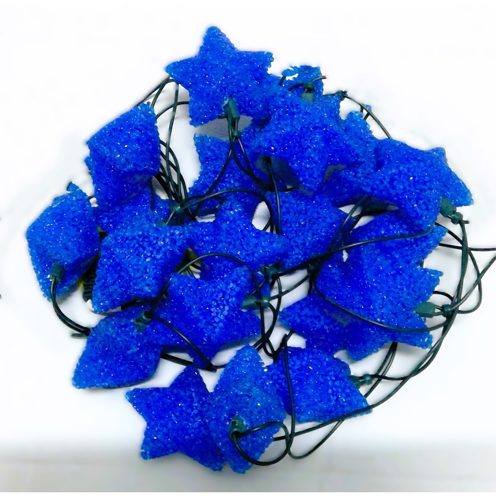 Instalatie Craciun Stelute Albastre cu aspect de gheata x 20 9x9cm cu ...