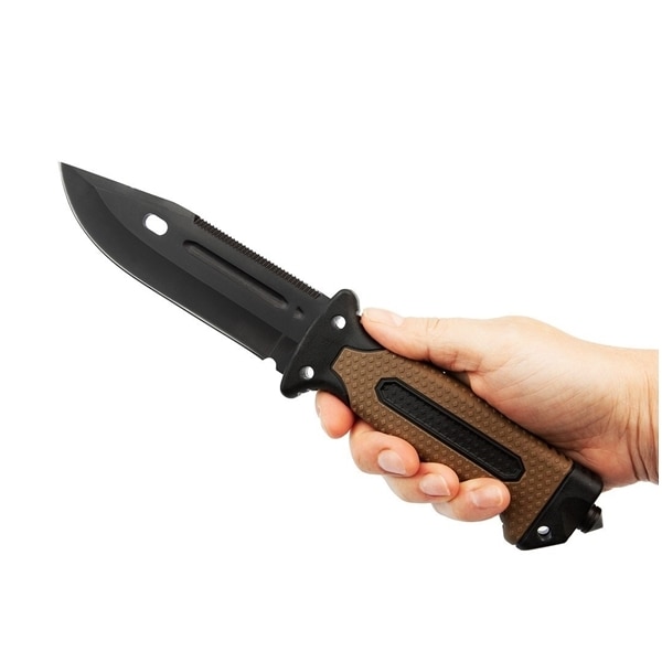 Cutit Militar cu amnar si ascutitor, 27.5 cm IdeallStore®, teaca ...