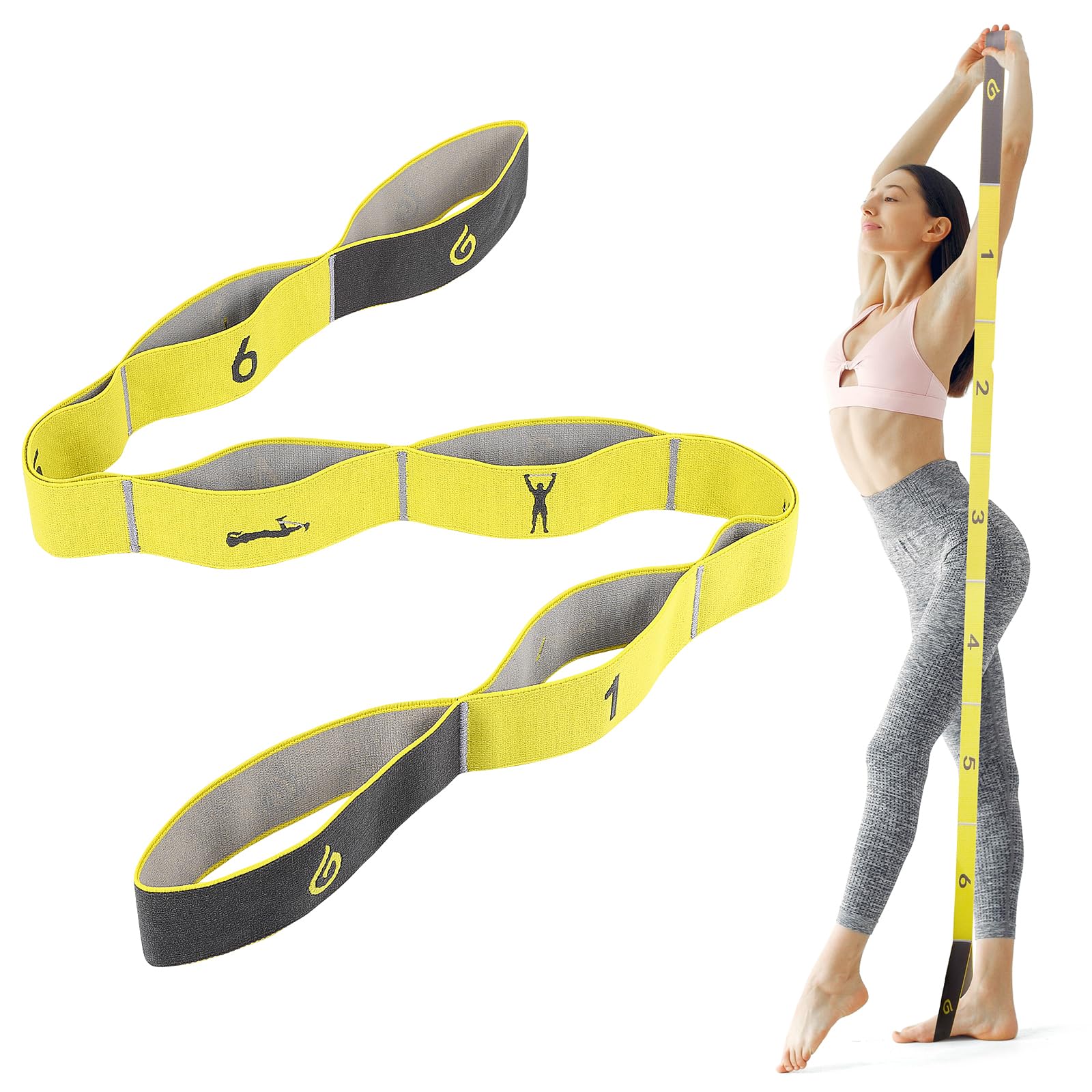 Banda pentru exercitii, Bumbac/Nylon, Galben/Gri - eMAG.ro