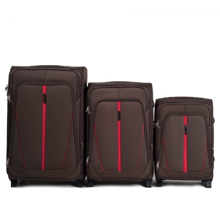 Set 3 valize, Wings, Nylon, 3 dimensiuni, Coffee - eMAG.ro