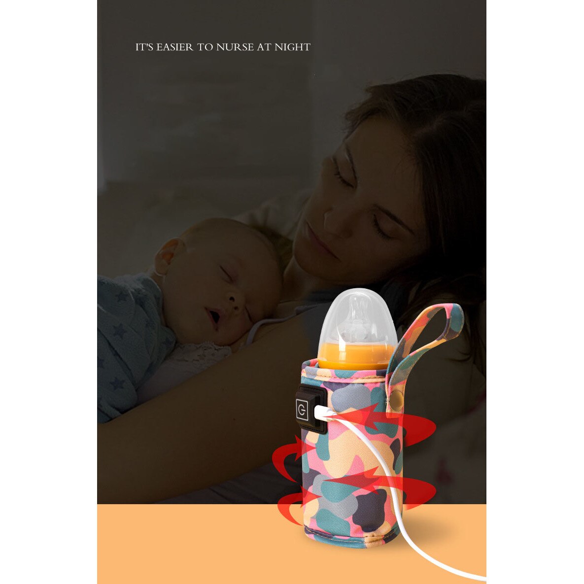 Incalzitor portabil pentru biberoane de lapte, USB, Multicolor - eMAG.ro