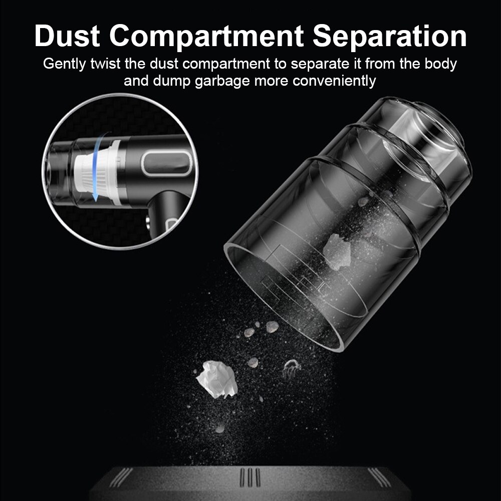 Mini aspirator auto, Senmase, USB, Negru - eMAG.ro