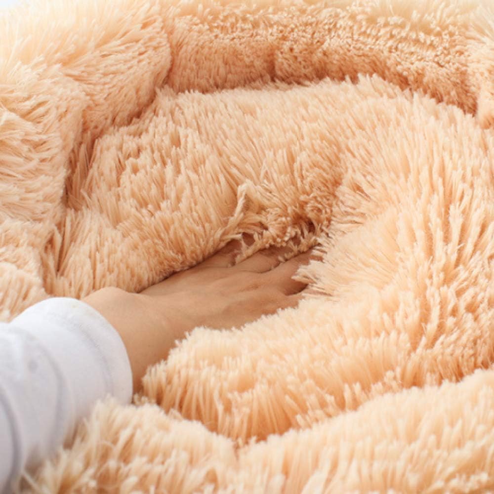 Pat pentru caini si pisici, Yefound®, Rotund Plush confortabil Culcus ...