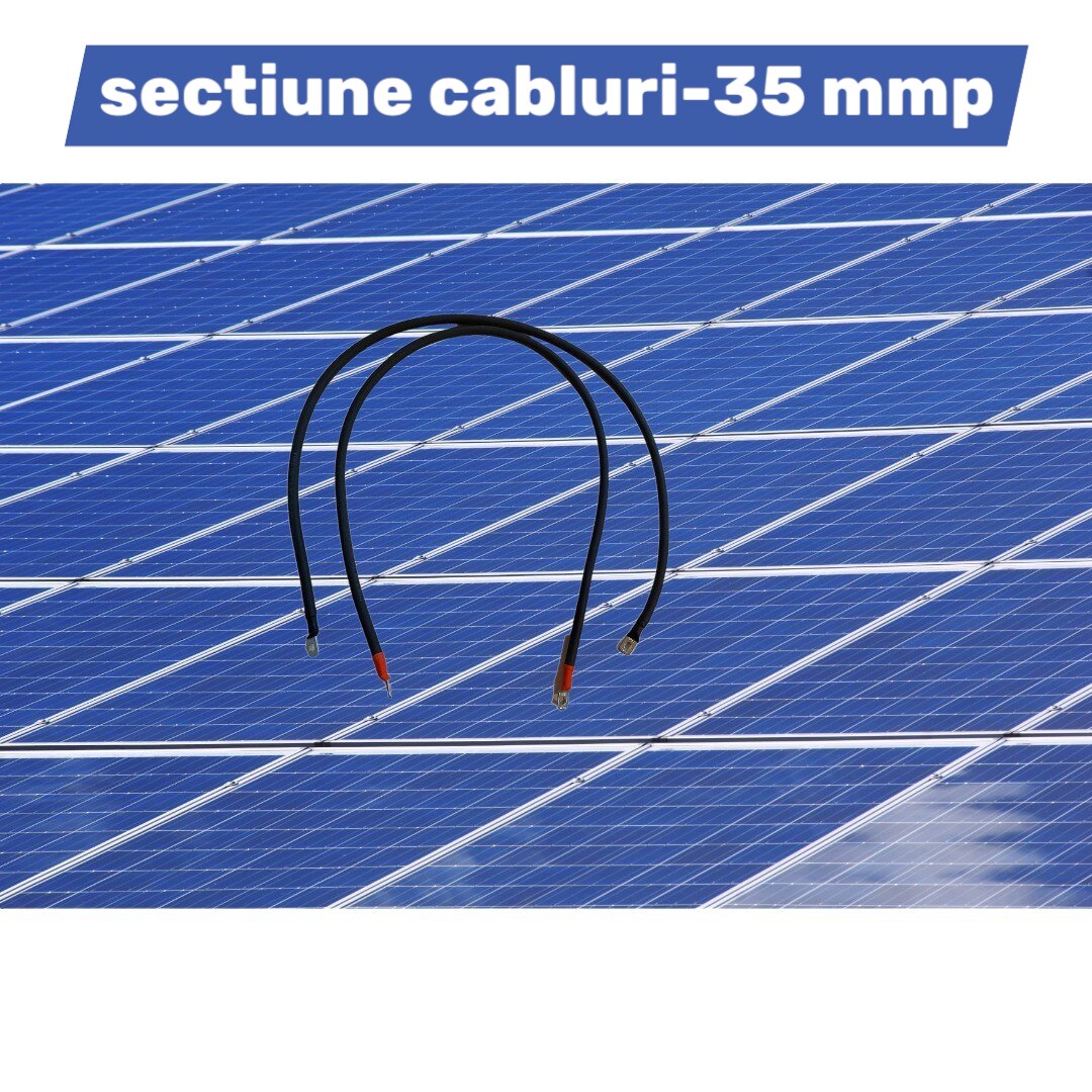 Set cablu baterie, sectiune 35 mmp, negru, papuci 35mm, 2x50 cm, pentru ...