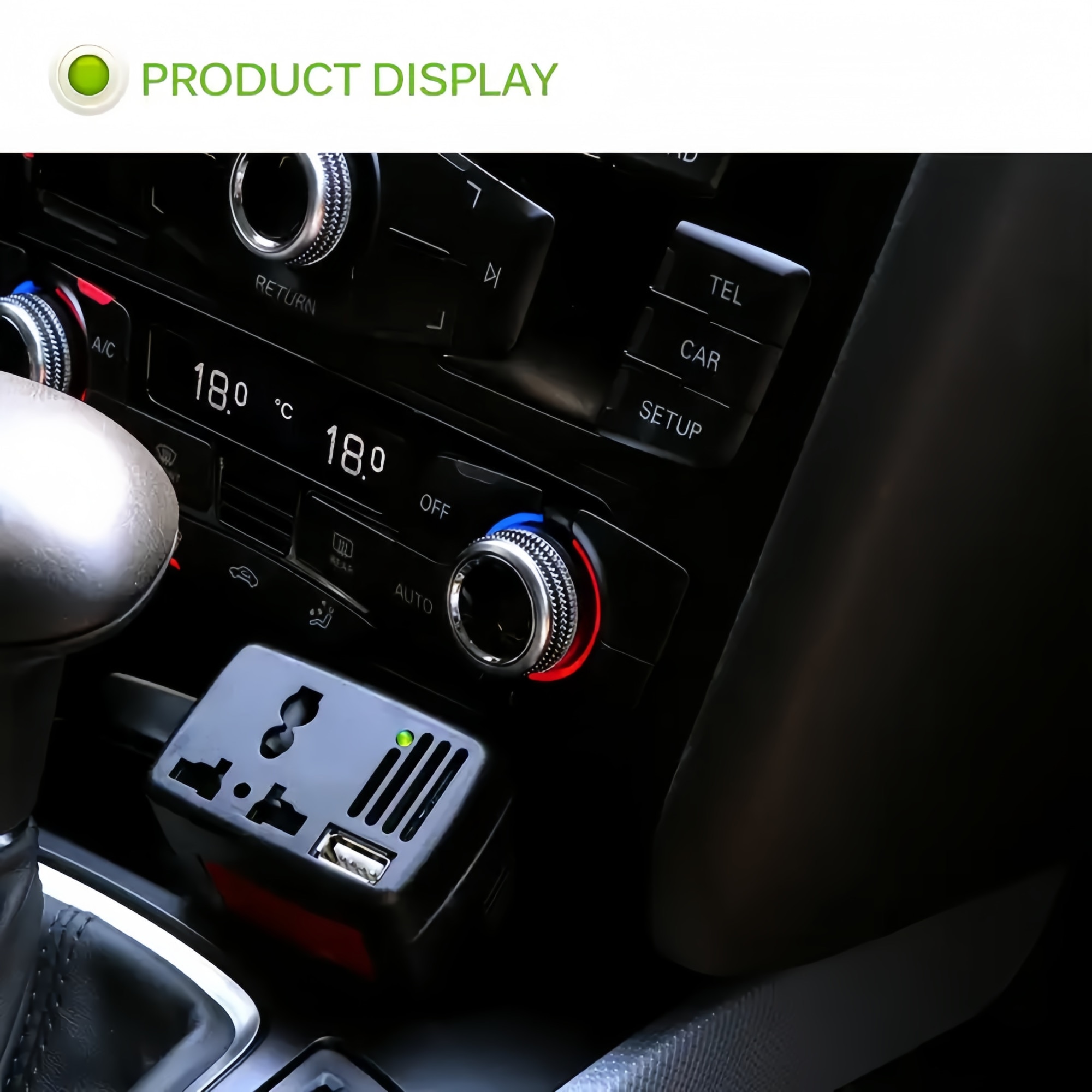 Invertor de tensiune auto，DC 12V la AC 220V, 150Wsi USB 2.1，Adaptor ...