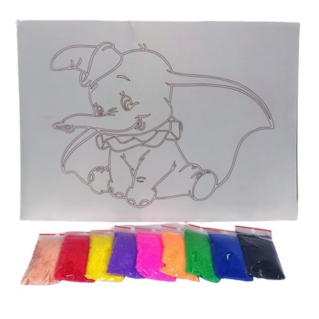 Plansa cu nisip colorat si sclipici, desen sand art, mare din carton ...