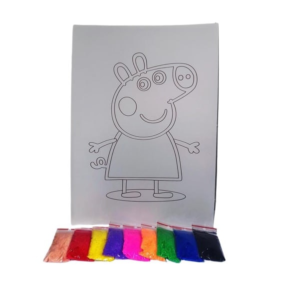 Plansa cu nisip colorat si sclipici, desen sand art, mare din carton ...