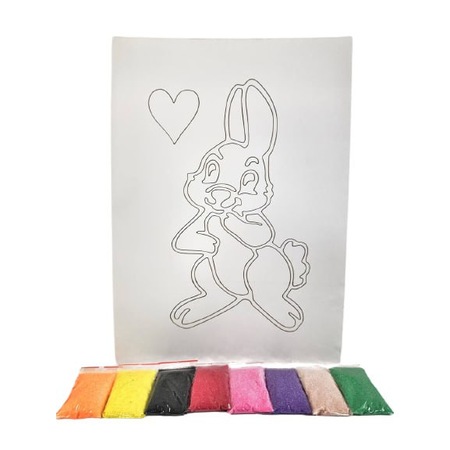 Plansa cu nisip colorat si sclipici, desen sand art, mare din carton ...