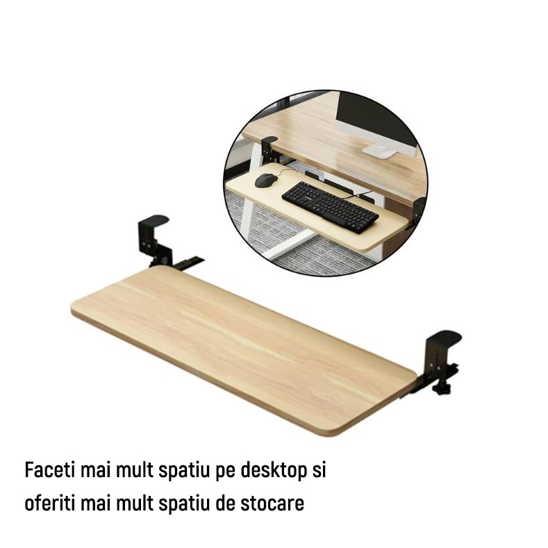 Suport tastatura pentru sub birou, reglabil, Tava sina, Design ...