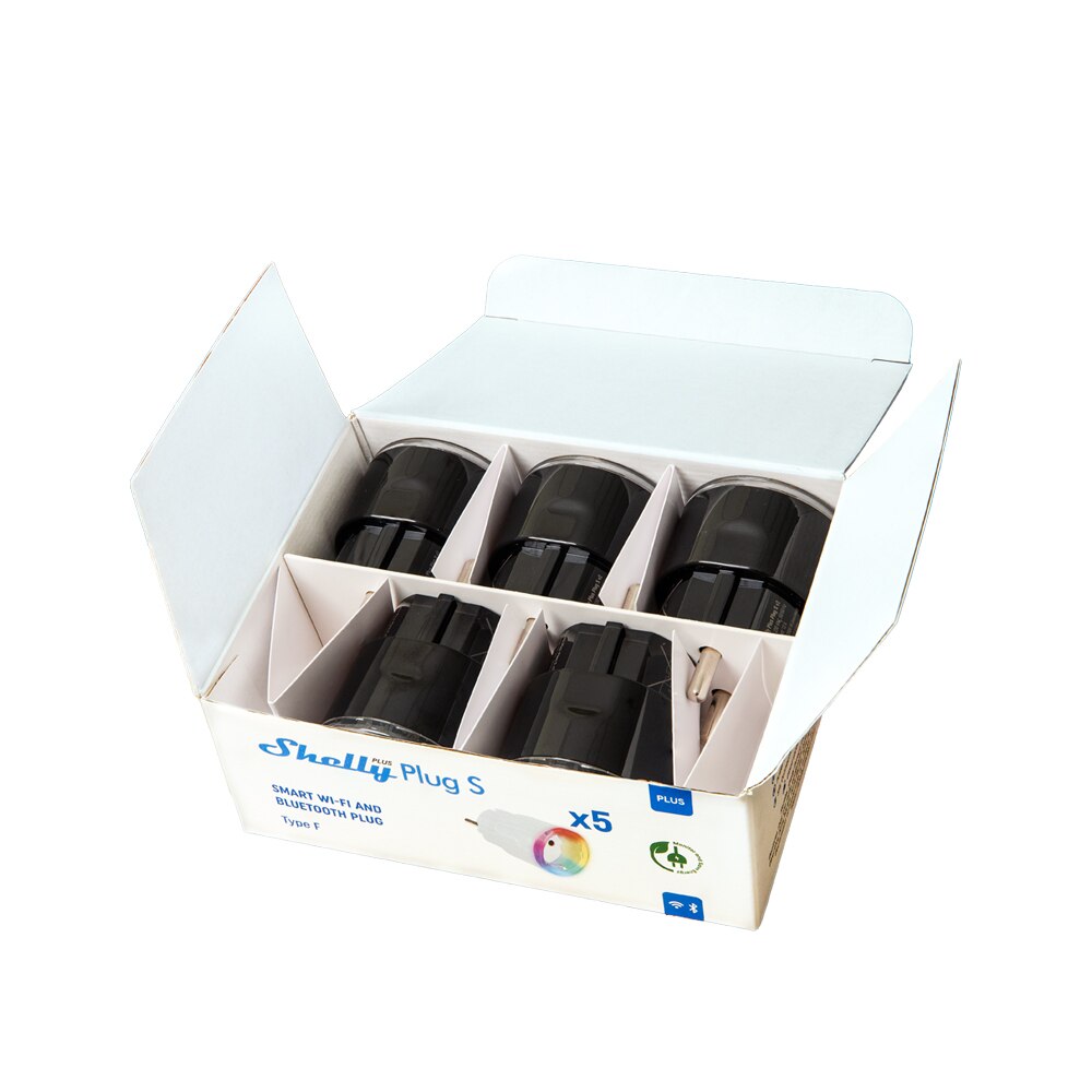 Pachet de 5 prize inteligente Shelly Plus Plug S Negre cu monitorizare ...
