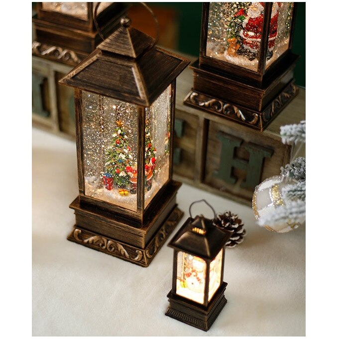 Decoratiune Craciun, Felinar LED luminos Premium, cu 8 melodii ...