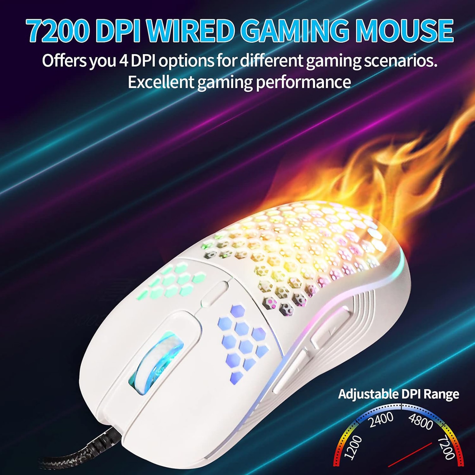 Mouse profesional pentru Gaming & Office, NUODWELL, Iluminare RGB, Cu 6 ...