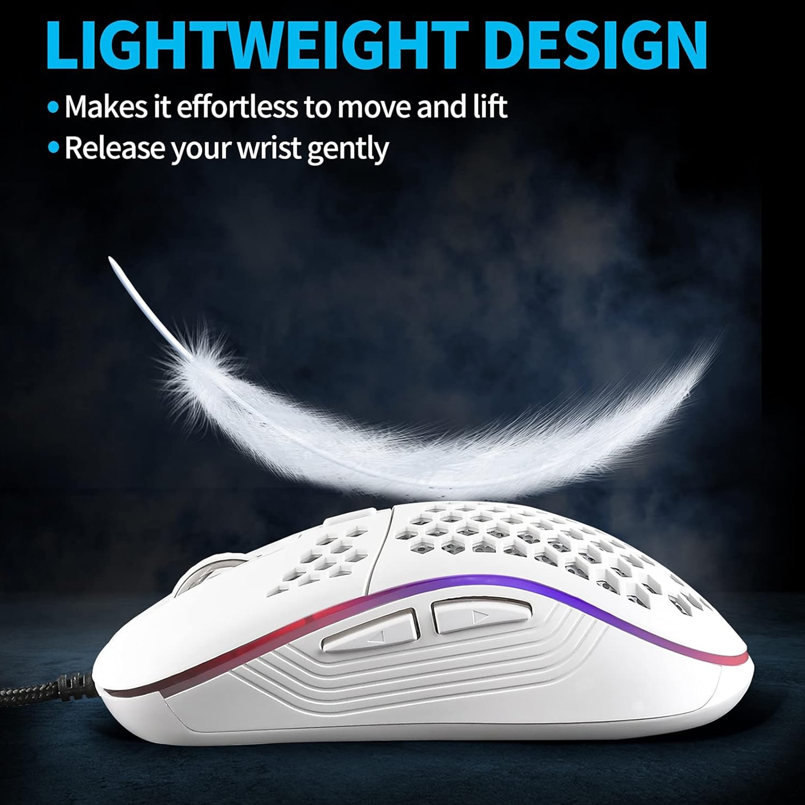 Mouse profesional pentru Gaming & Office, NUODWELL, Iluminare RGB, Cu 6 ...