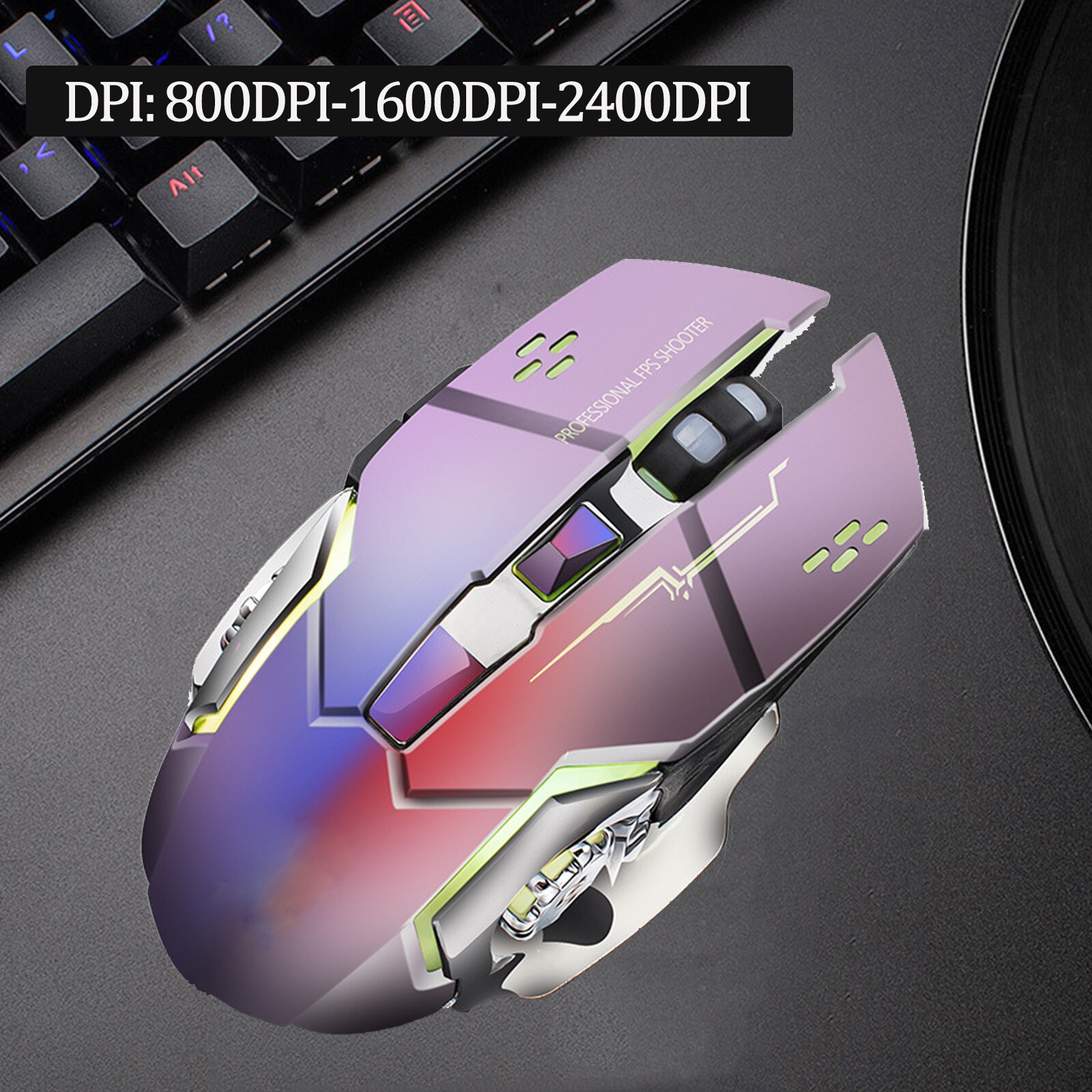 Mouse wireless profesional pentru gaming & office, NUODWELL, Iluminare ...