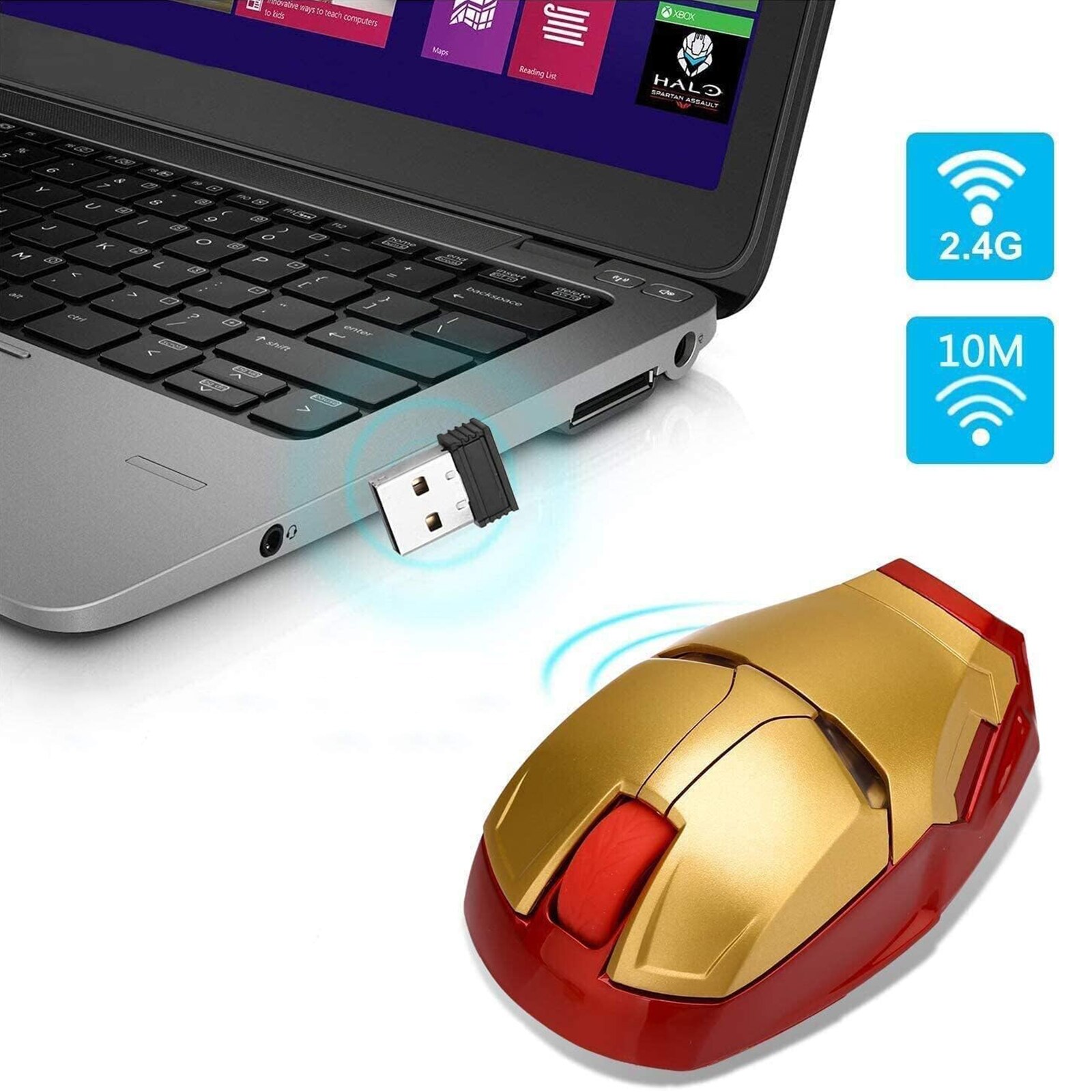 Mouse wireless profesional pentru gaming & office, NUODWELL, Lumina LED ...