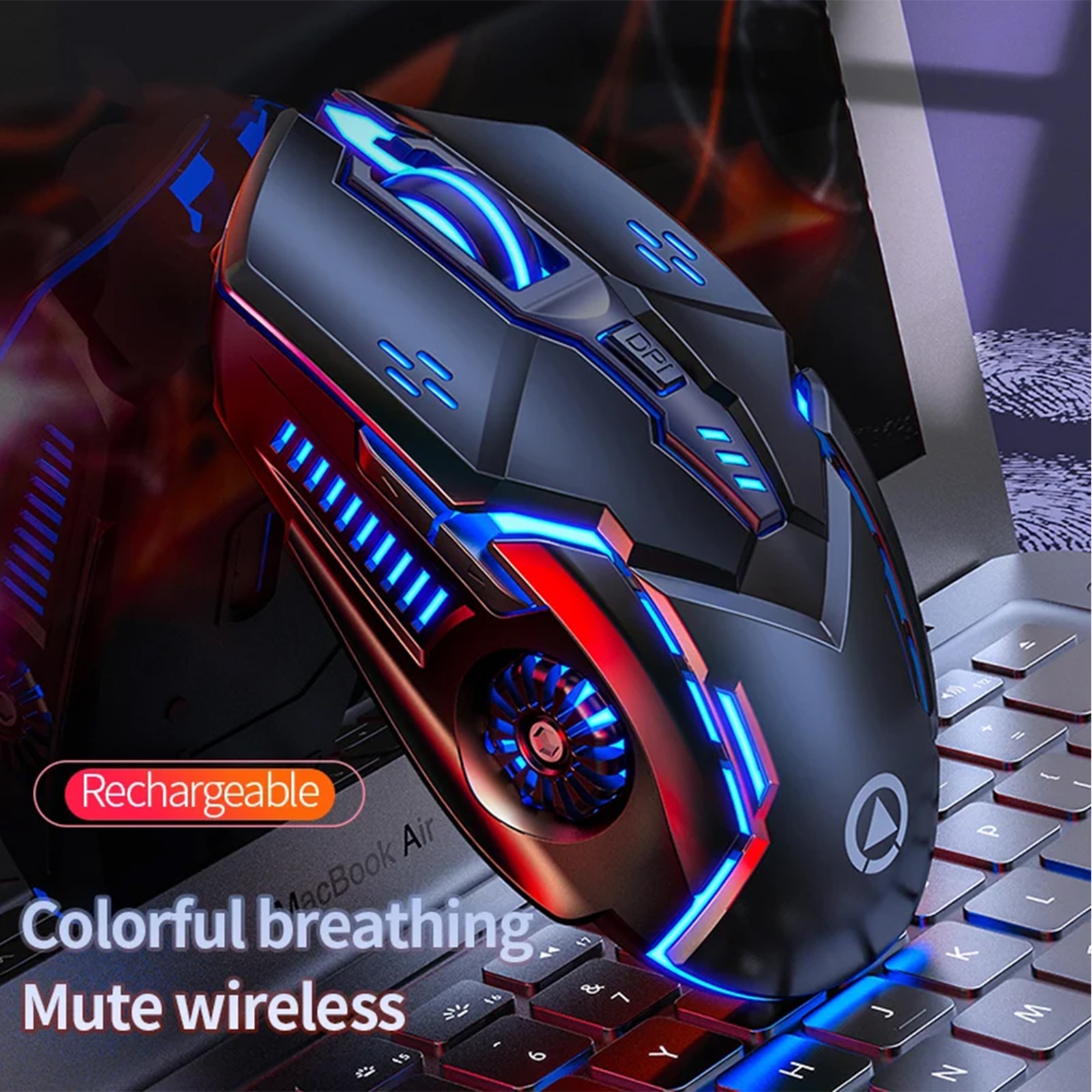 Mouse wireless profesional pentru gaming & office, NUODWELL, Iluminare ...