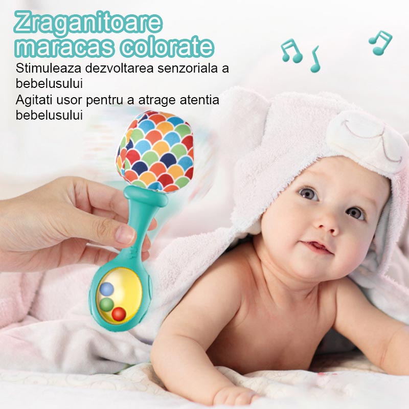 Комплект от 2 бебешки дрънкалки, RASK, за момичета и момчета, 3 месеца ...
