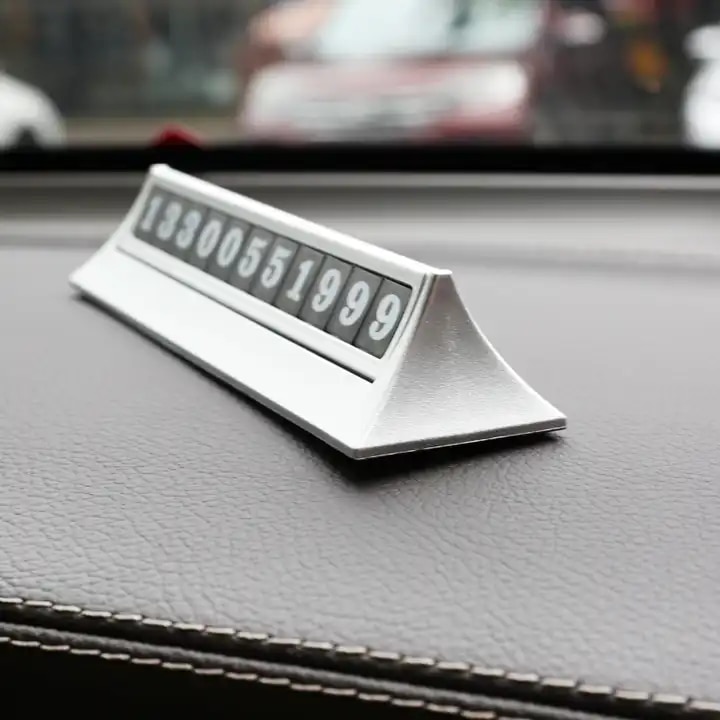 Suport pentru numar de telefon, parcare temporara, Gri, 14.5 cm x 2.7 ...