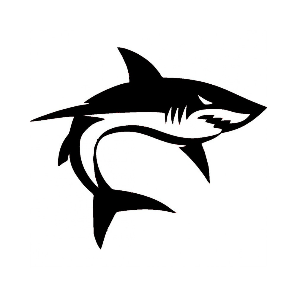 Sticker decorativ, Auto, Tuning, Shark, Negru, PVC autocolant 30 cm ...