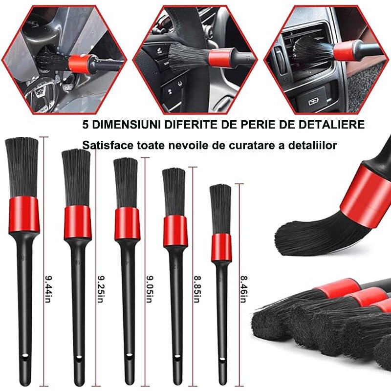 Set profesional 18 Piese Detailing Auto pentru Curatare Interior ...