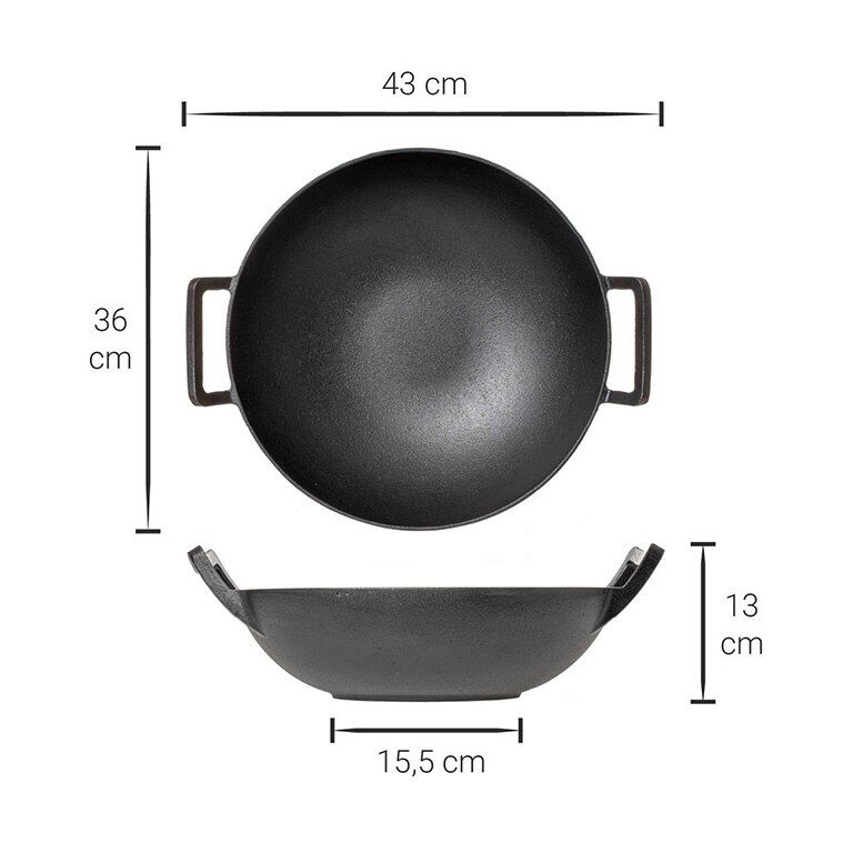 Wok fonta cu manere, 36 cm - eMAG.ro