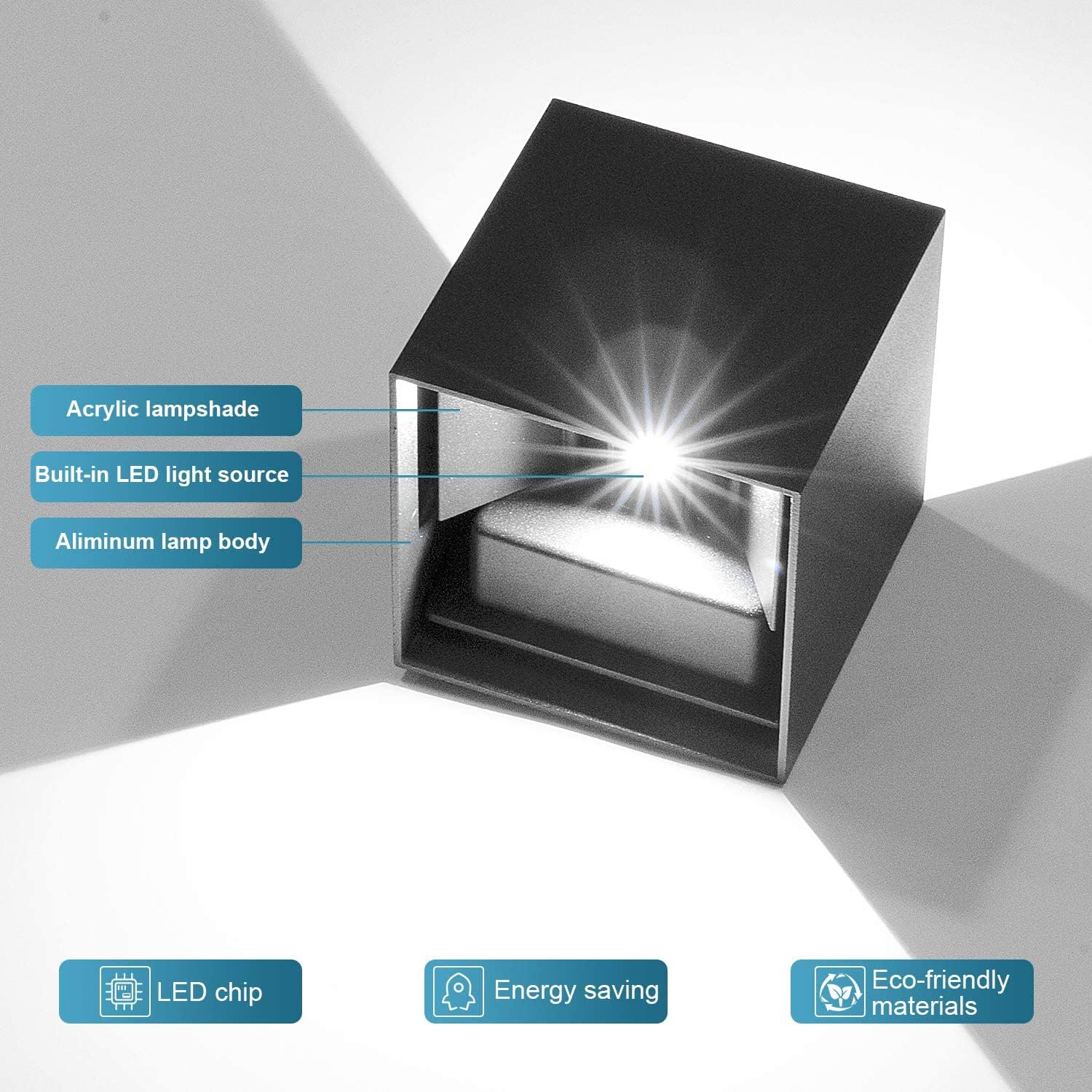 Lampa De Perete Cu Led Din Aluminiu, Toolight, 7w, Rezistenta La Apa ...