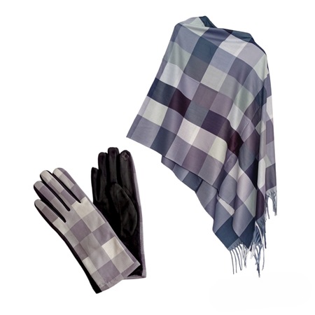 Set Esarfa tip Sal Casmir si Manusi Catifelate, Model Carouri, Cashmere ...