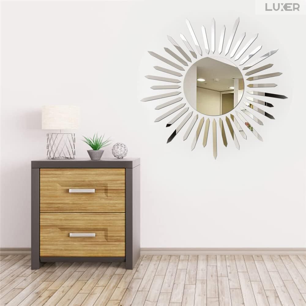 Set 37 Oglinzi Acrilice Autoadezive Luxer, Model Soare cu 36 Raze ...