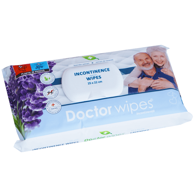 Doctor Wipe's Incontinence лавандулови мокри кърпички 50 бр - eMAG.bg