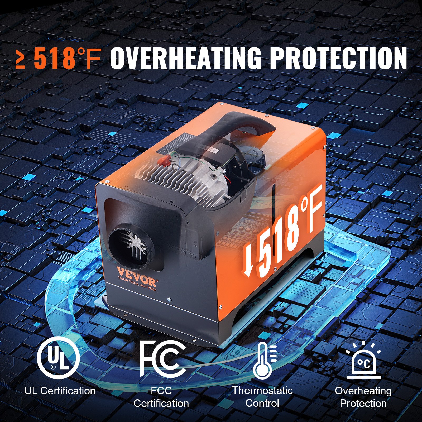 Incalzitor de aer diesel 5KW, 12V, VEVOR All-in-One cu telecomanda si ...