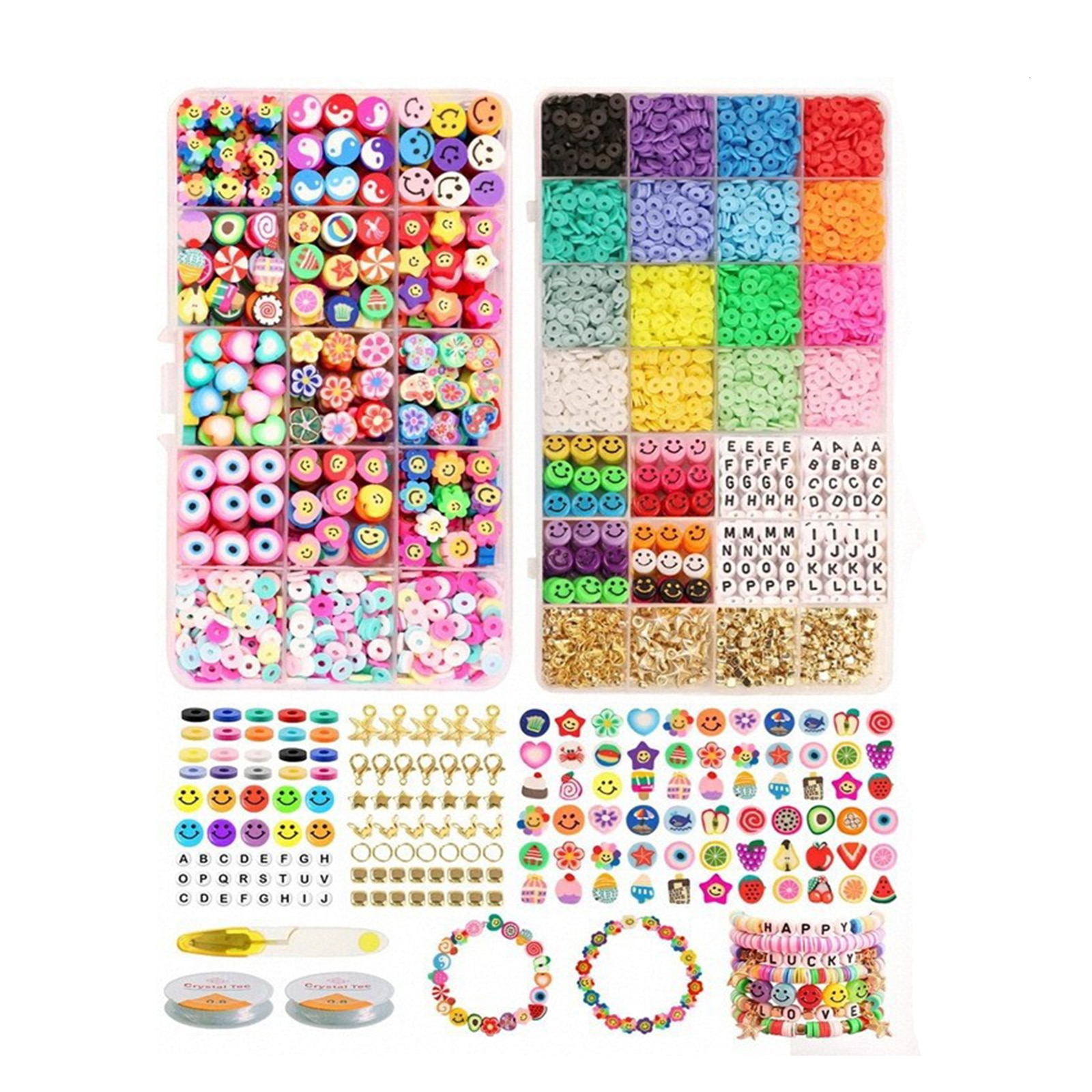 Set margele cu accesorii, Zggzerg, cu 28 de culori de margele plate din ...