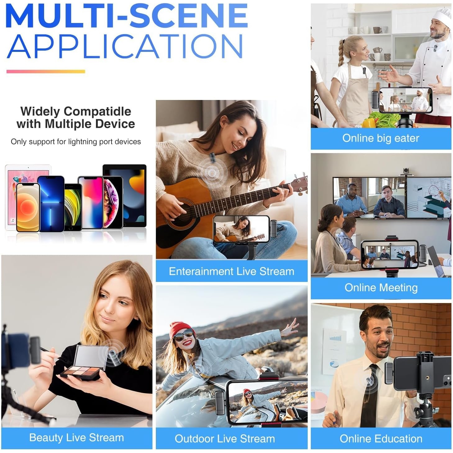 Set 2 Microfoane Lavaliera Profesionala, Techmoon®, Wireless, Plug and play, display digital ...