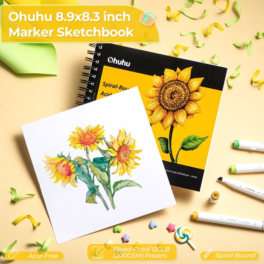 Set 72 Markere Ohuhu Honolulu Brush Chisel, Fineliner, 16 Foi De ...