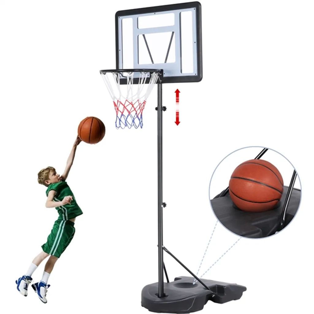 Cos de baschet portabil cu panou si suport vertical, reglabil pana la ...