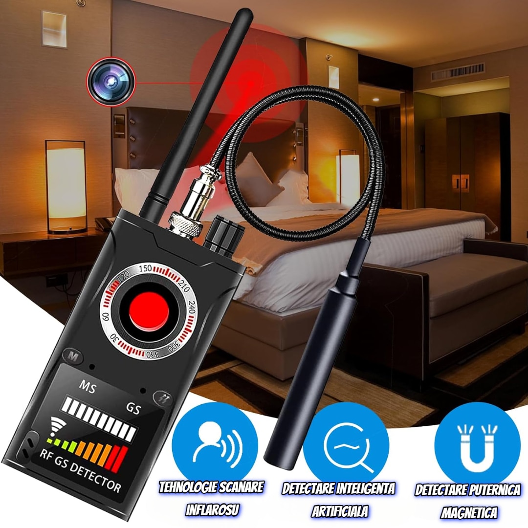 Detector Aparate Spionaj profesional K18s, Camere ascunse, Microfoane ...