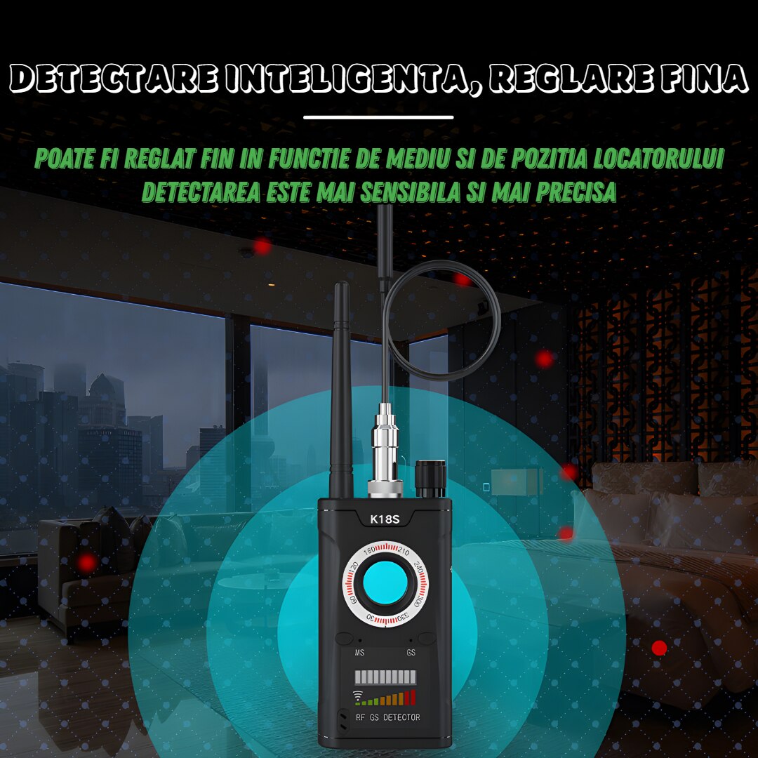 Detector Aparate Spionaj profesional K18s, Camere ascunse, Microfoane ...