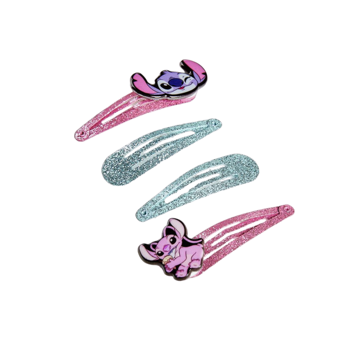 Set 4 agrafe cu sclipici Lilo & Stitch Roz - eMAG.ro