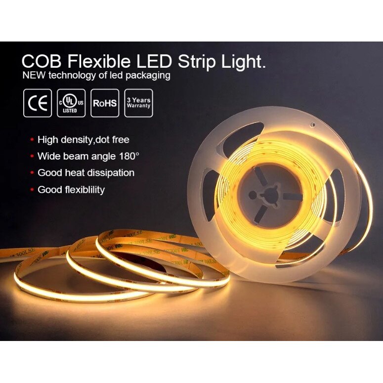 Banda Led Cob 24v 10w 320led Pe Metru Profesionala 1100 Lumeni Pe