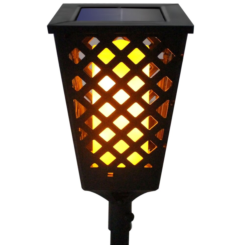 Lampa Solara Pentru Gradina, LED, Senzor, Imitatie Flacara, Inaltime 1m ...