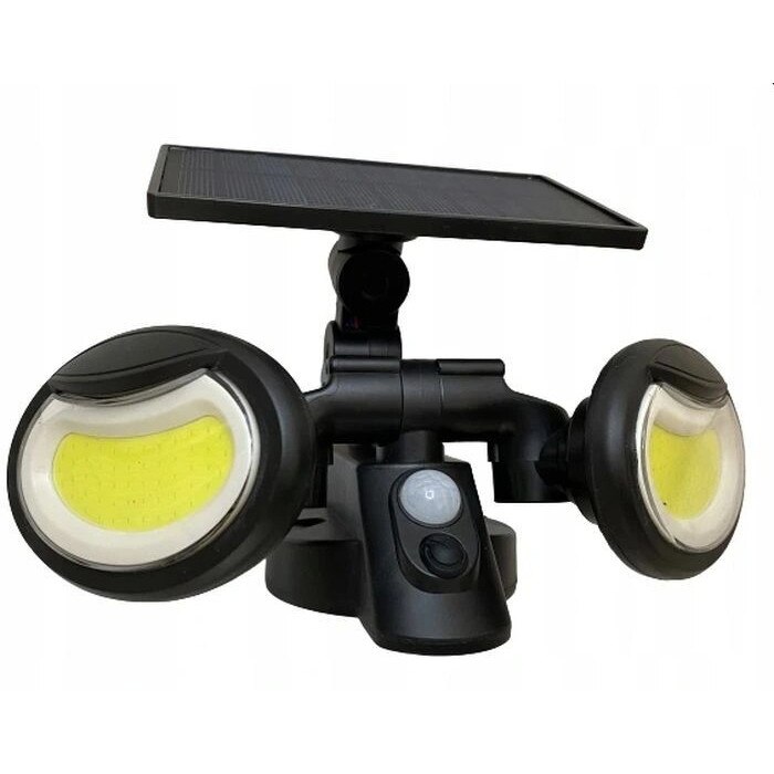 Proiector dublu COB cu panou solar, negru - eMAG.ro