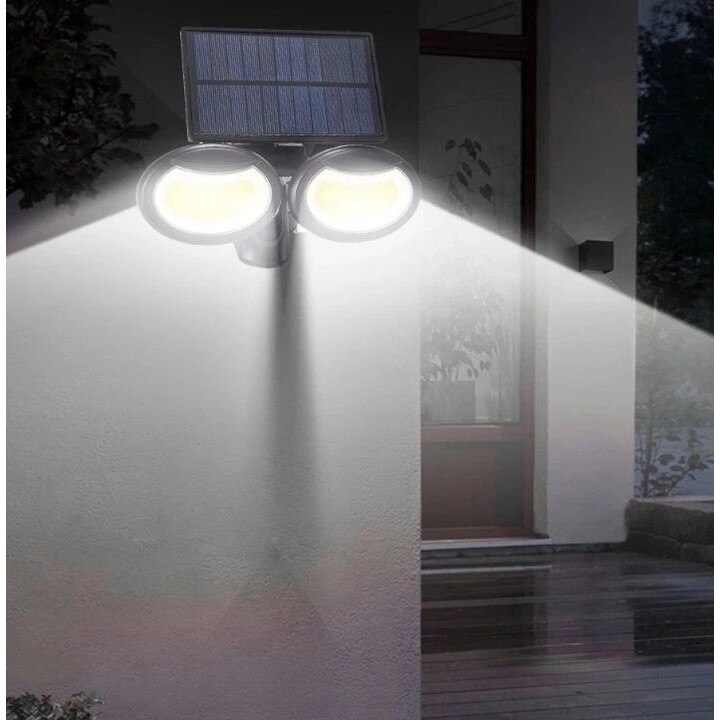 Proiector dublu COB cu panou solar, negru - eMAG.ro