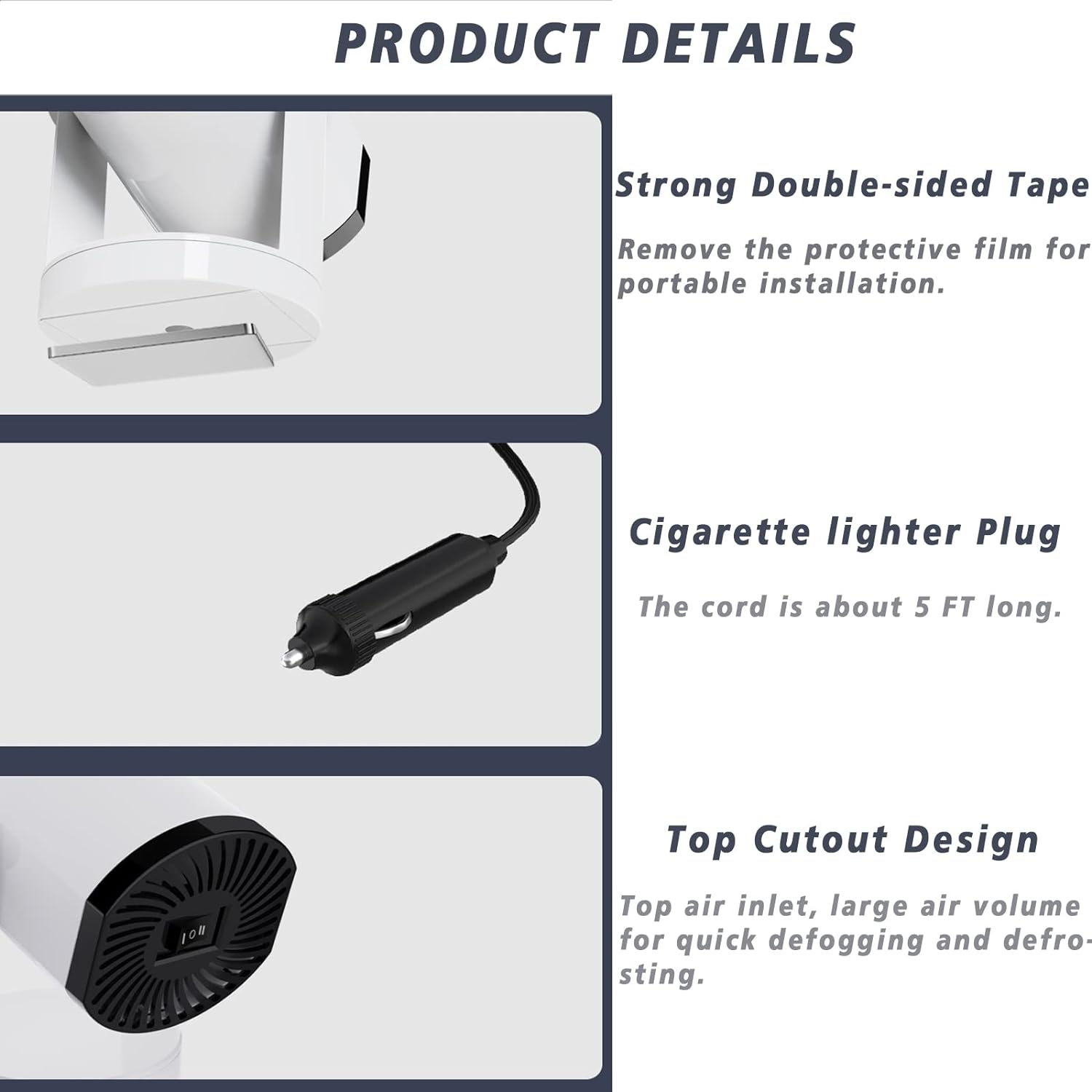 Incalzitor auto, 12V, 150W, Alb - eMAG.ro