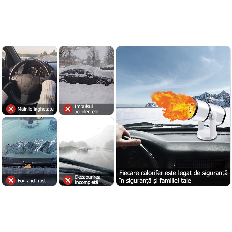 Incalzitor auto, 12V, 150W, Alb - eMAG.ro