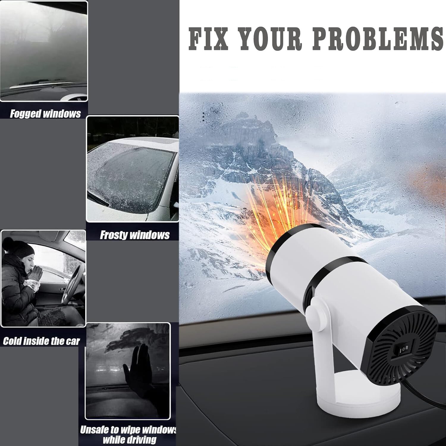 Incalzitor auto, 12V, 150W, Alb - eMAG.ro